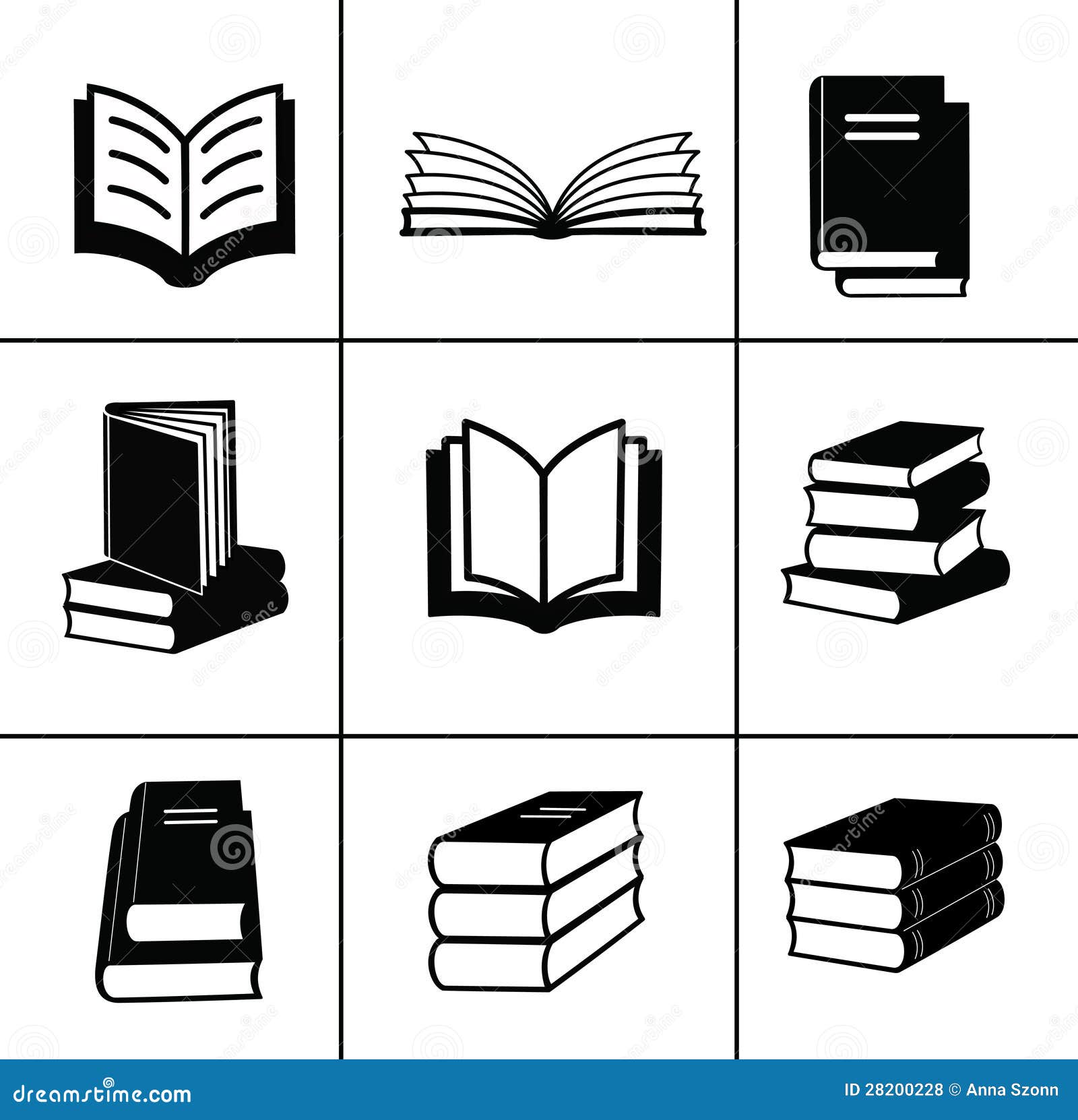 Geplaatste De Pictogrammen Van Het Boek. Vector Illustratie ...