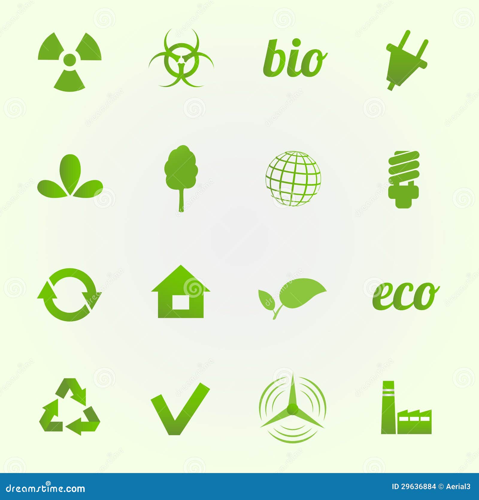 Geplaatste De Pictogrammen Van Het Milieu Vector Illustratie ...