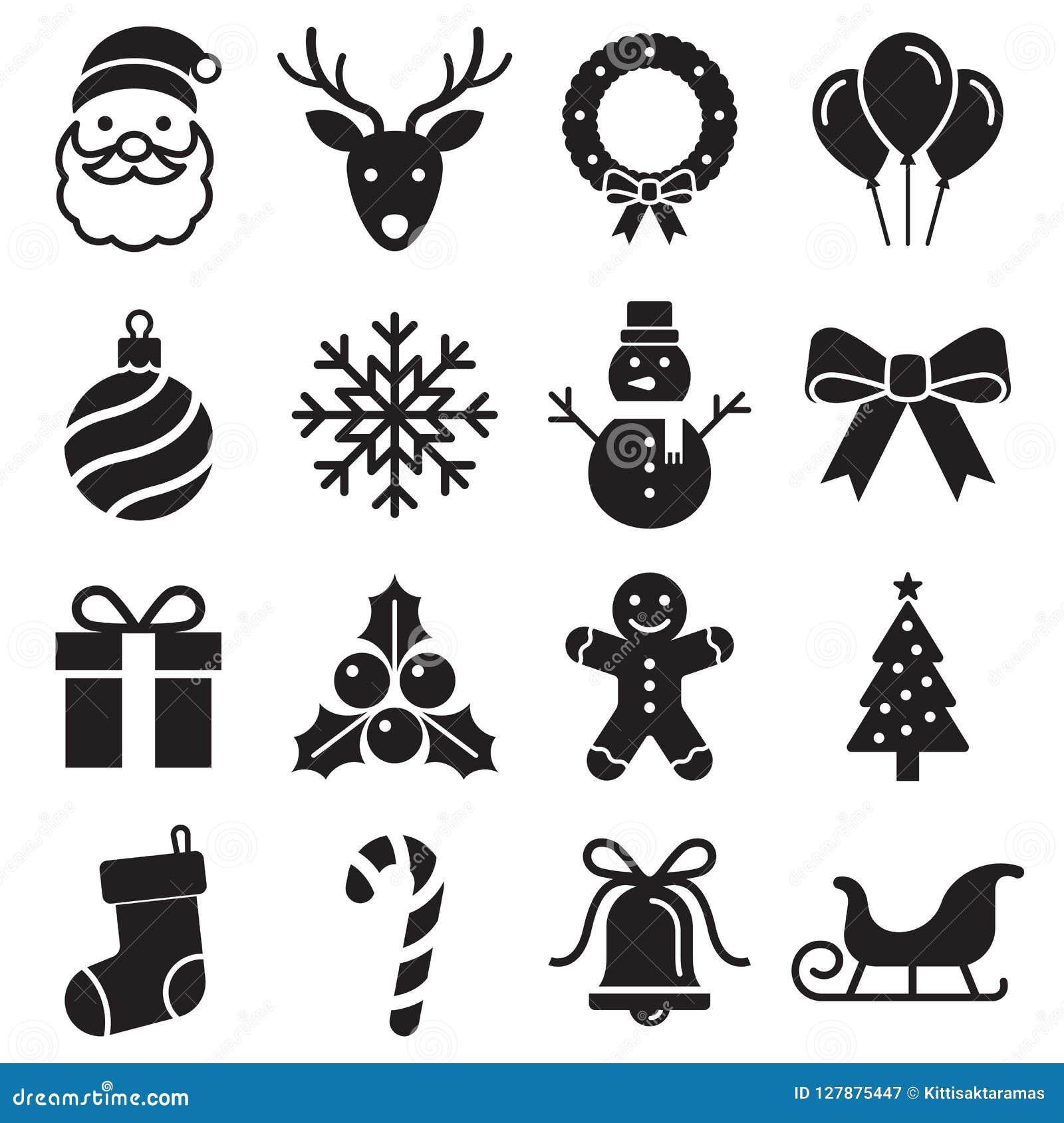Geplaatste De Pictogrammen Van Kerstmis Vector Graphhics Vector ...