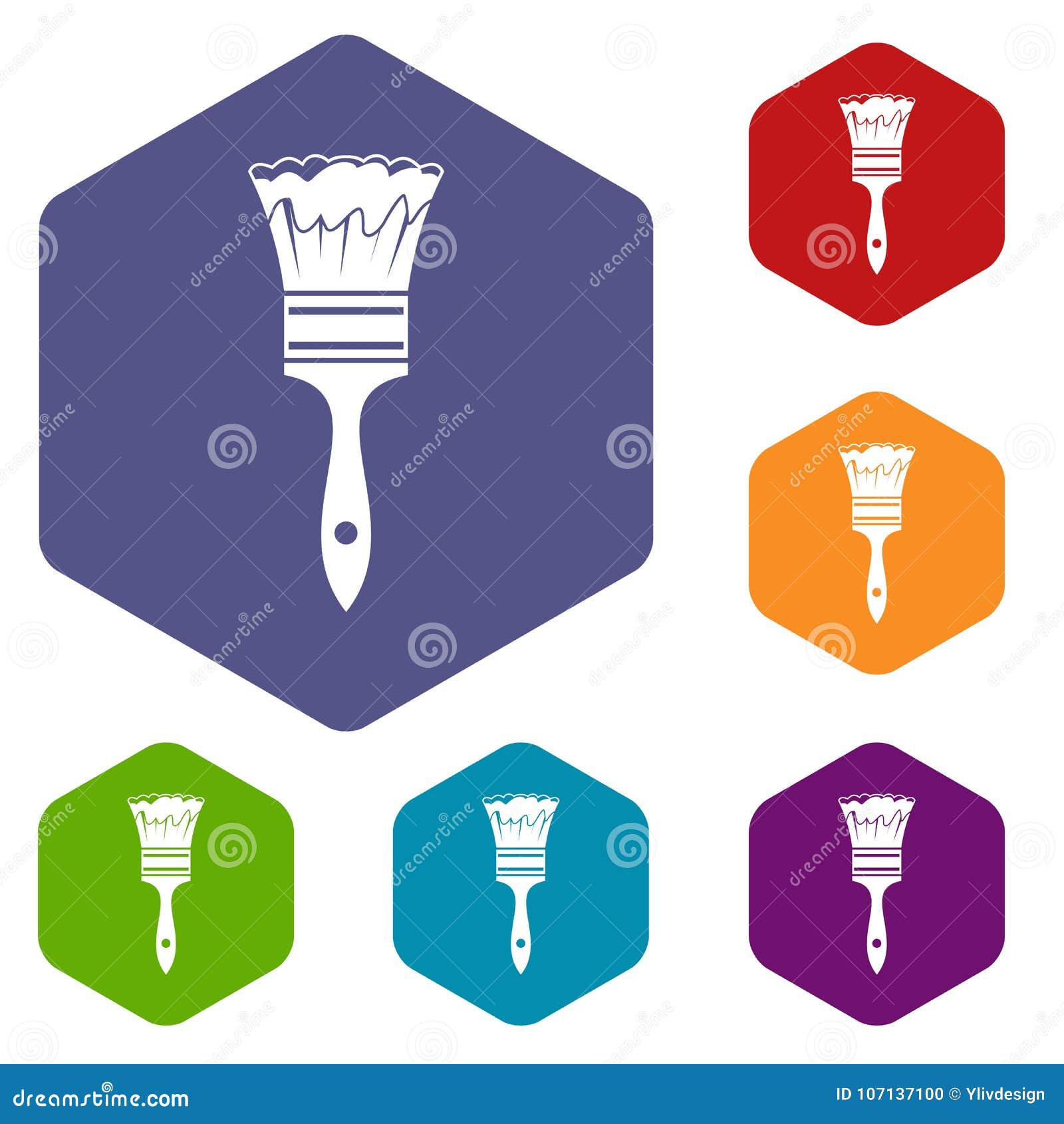 Geplaatste De Pictogrammen Van De Verfborstel Vector Illustratie ...