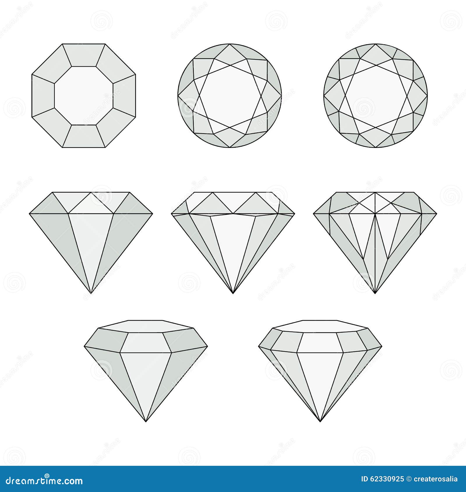 Geplaatste Diamant Vectorpictogrammen Vector Illustratie - Illustration ...