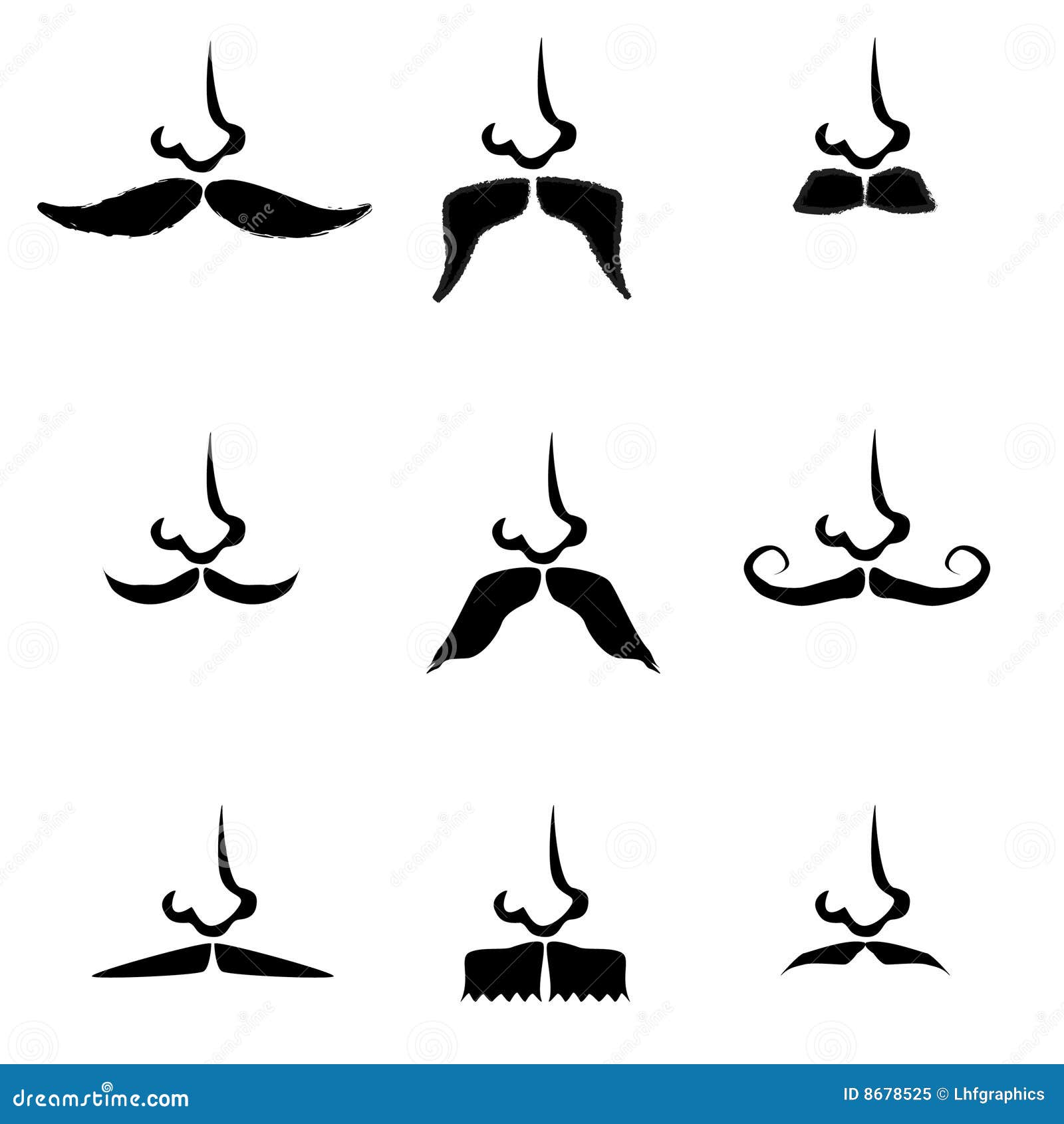 Geplaatste Snor - Vectorsilhouetten Vector Illustratie - Illustration ...