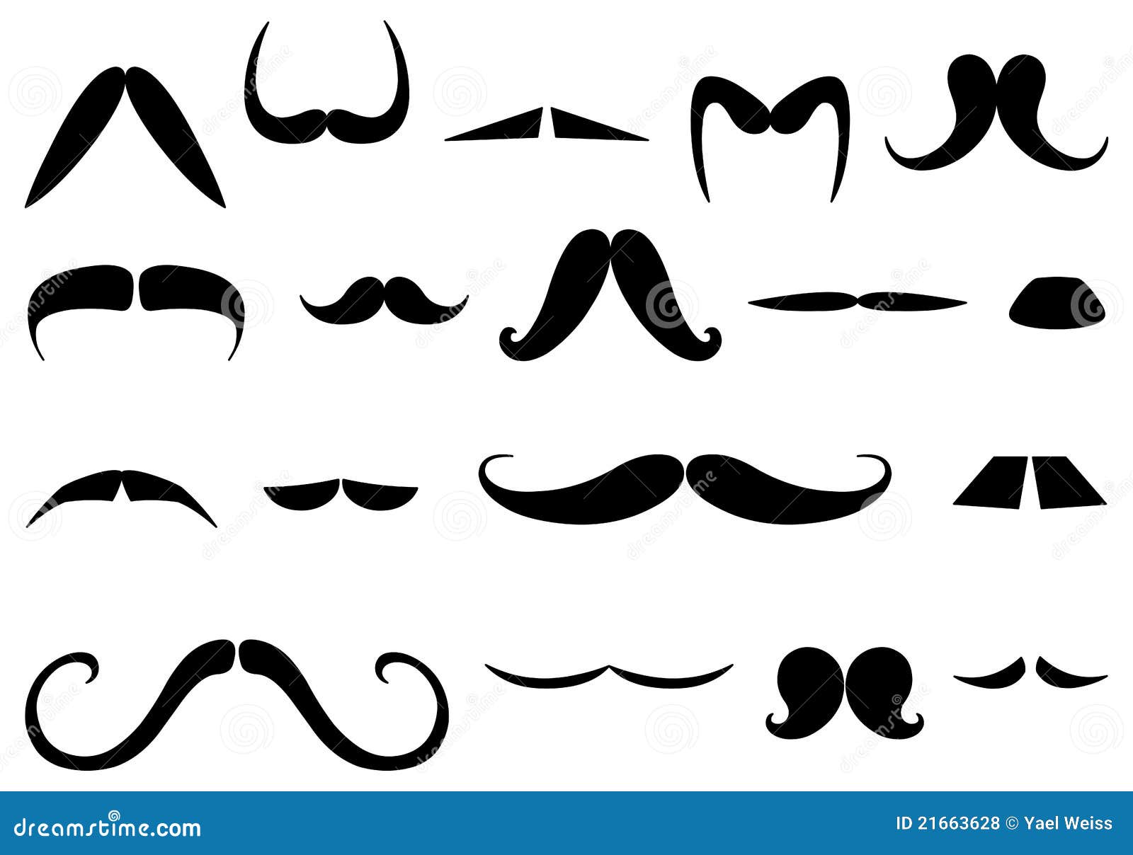 Geplaatste snorren vector illustratie. Illustration of dali - 21663628