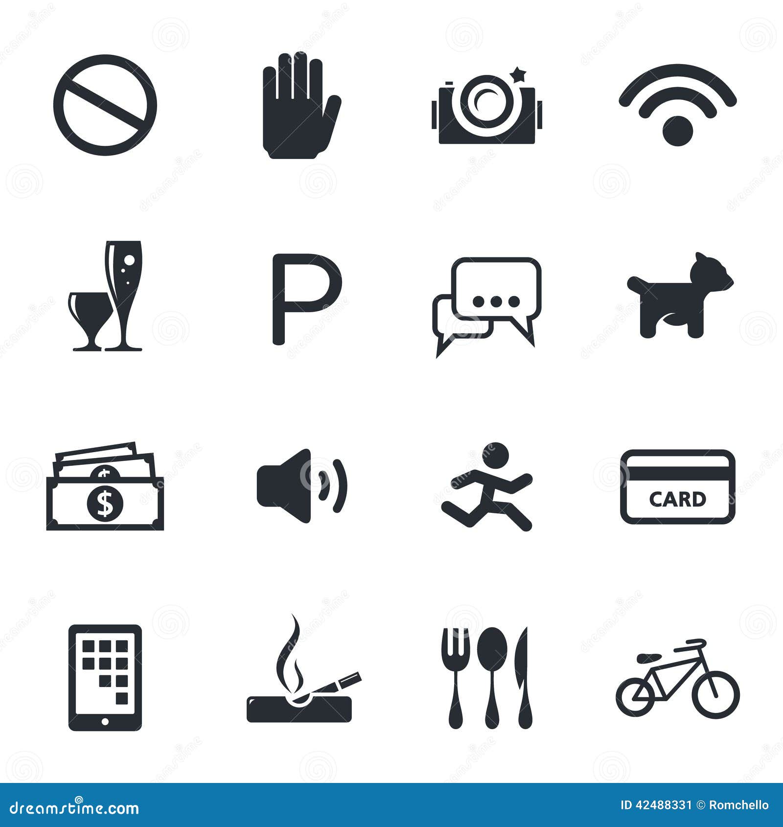 Geplaatste Verbodspictogrammen Stock Illustratie - Illustration of ...