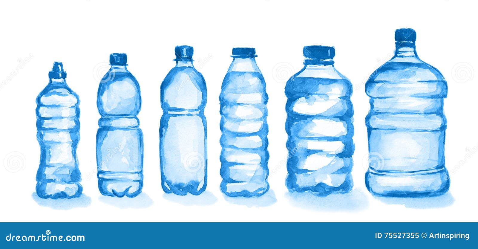 Geplaatste Waterverf Plastic Flessen Stock Afbeelding - Image of ...