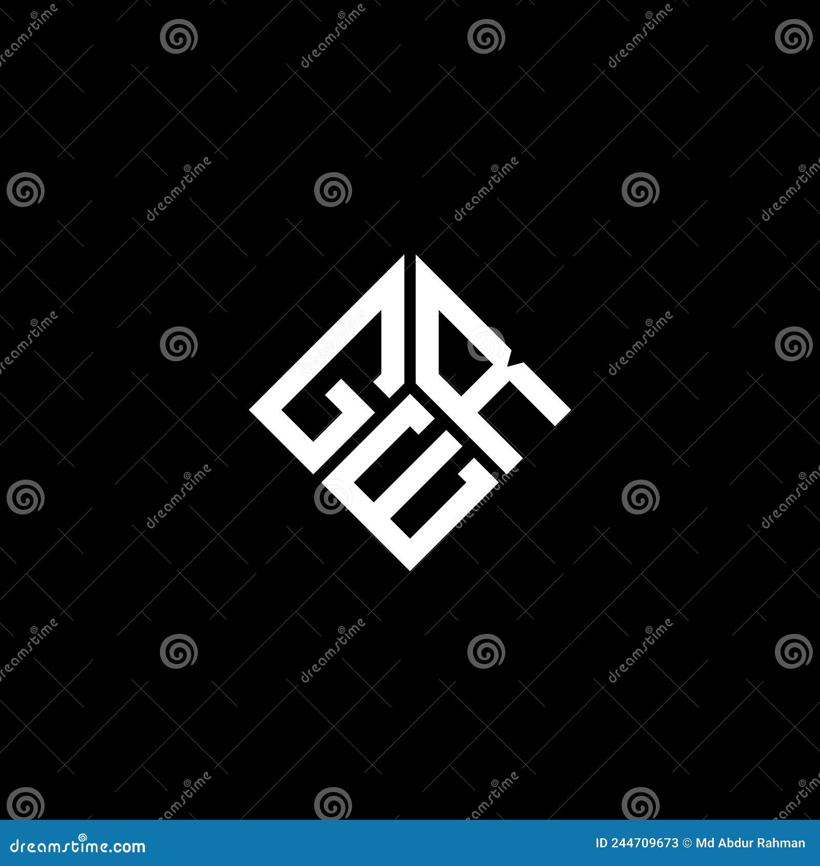 GER Letter Logo Design on Black Background. GER Creative Initials ...