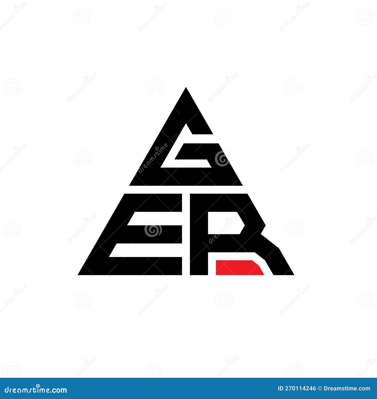 GER Triangle Letter Logo Design With Triangle Shape. GER Triangle Logo ...