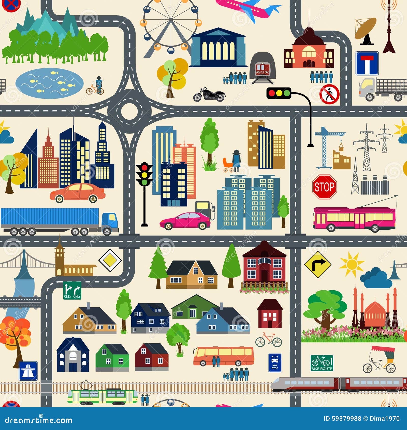 Gerador Do Mapa Da Cidade Exemplo Do Mapa Da Cidade Elementos Para ...