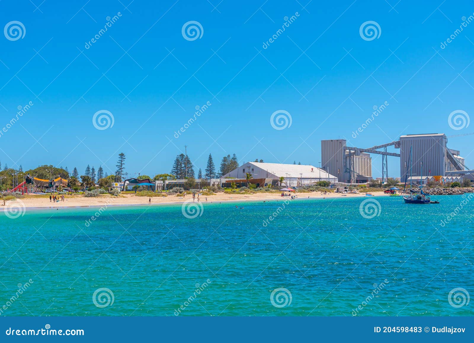 GERALDTON, AUSTRALIA, JANUARY 12, 2020: Cityscape with a Beach at ...