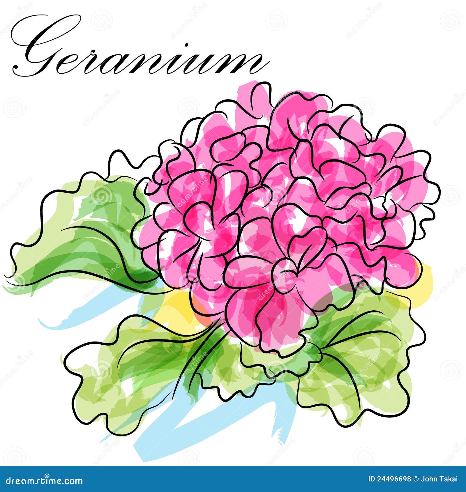 Geranium Flower Doodle Line Art. Zentangle Tattoo Design, Decorative ...