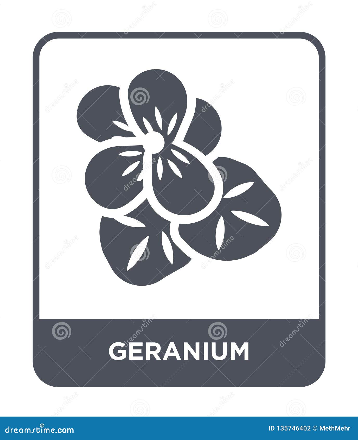 Geranium Icon in Trendy Design Style. Geranium Icon Isolated on White ...