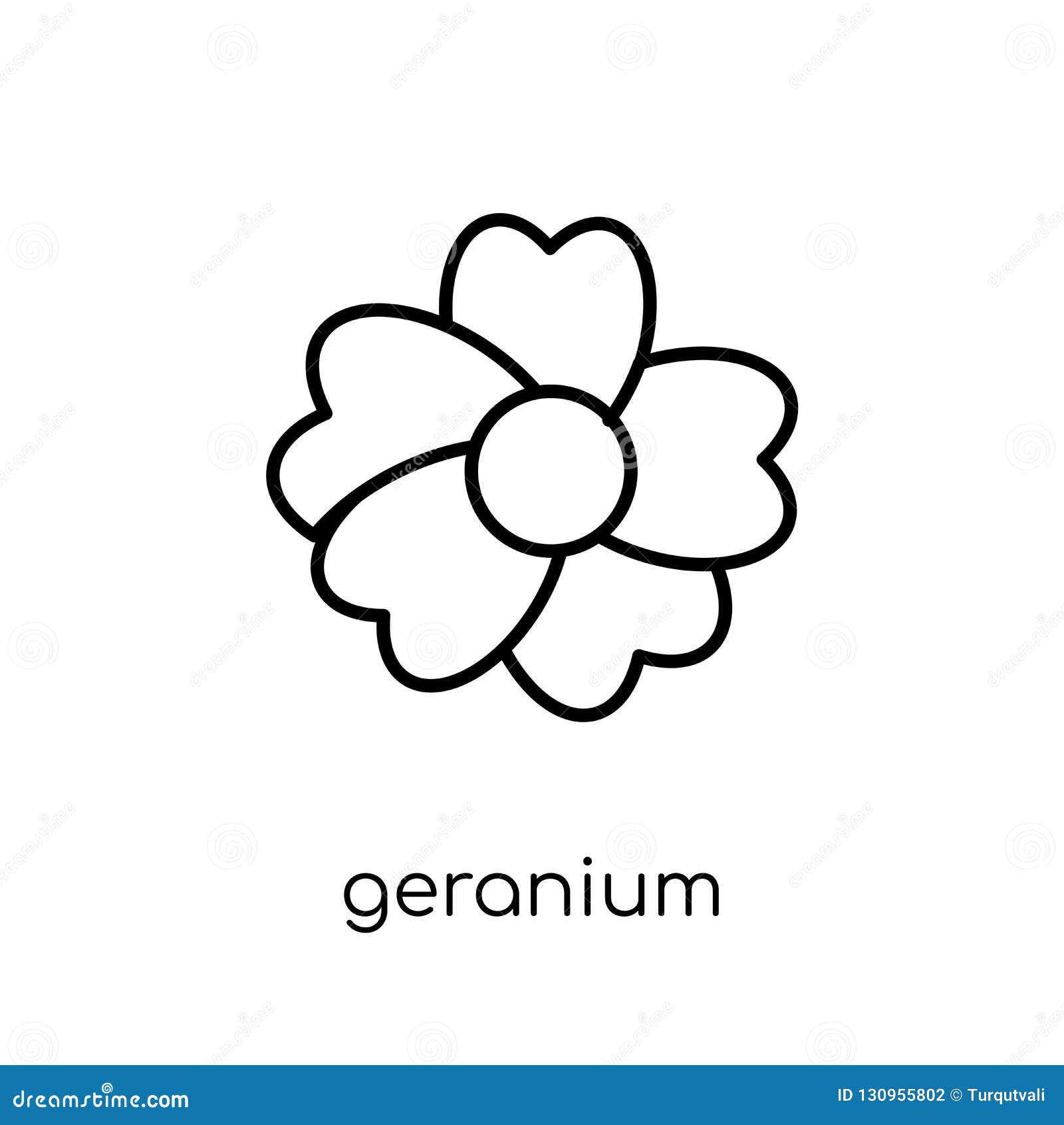 Geranium Icon. Trendy Modern Flat Linear Vector Geranium Icon on Stock ...