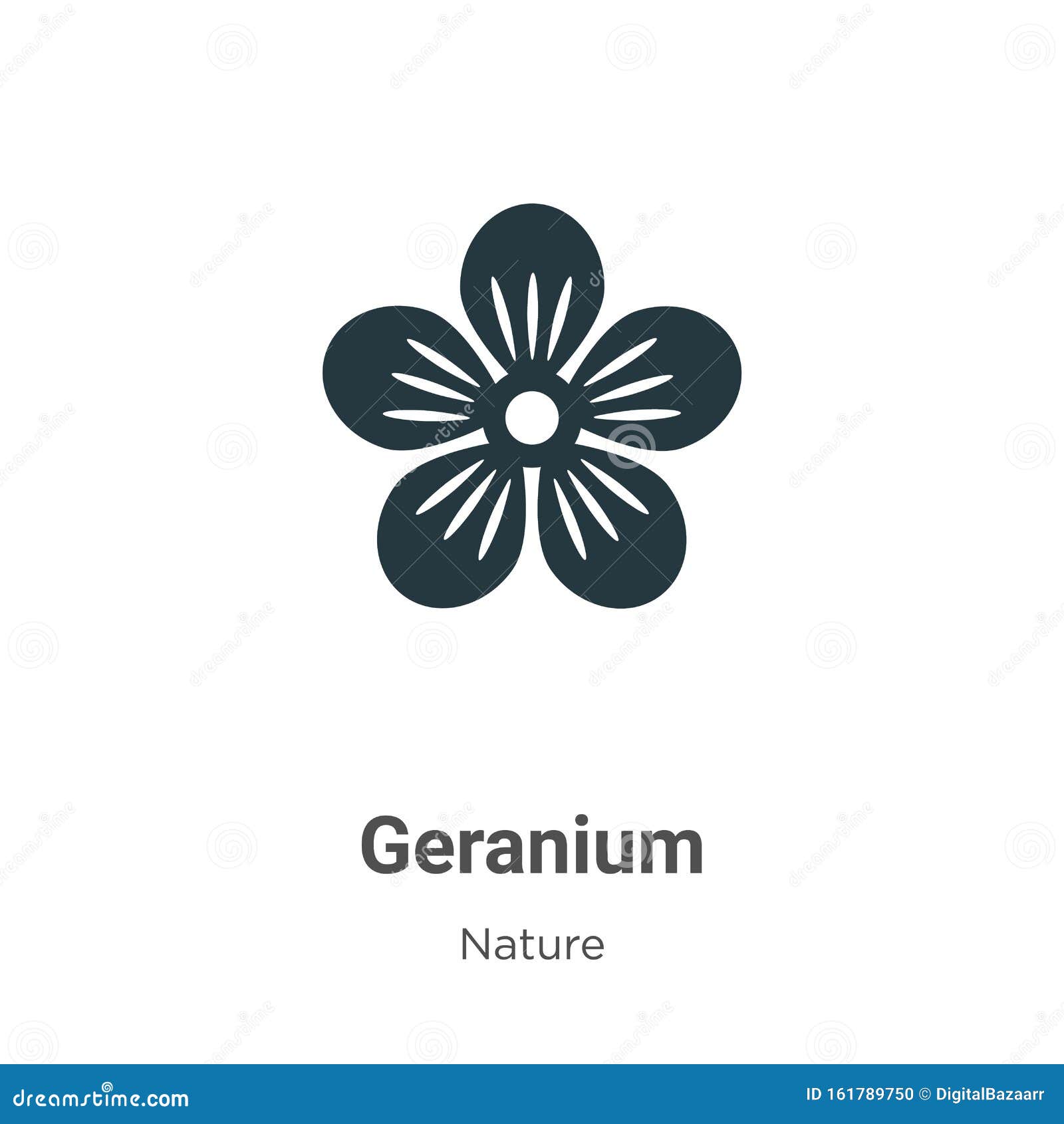 Geranium Vector Icon on White Background. Flat Vector Geranium Icon ...