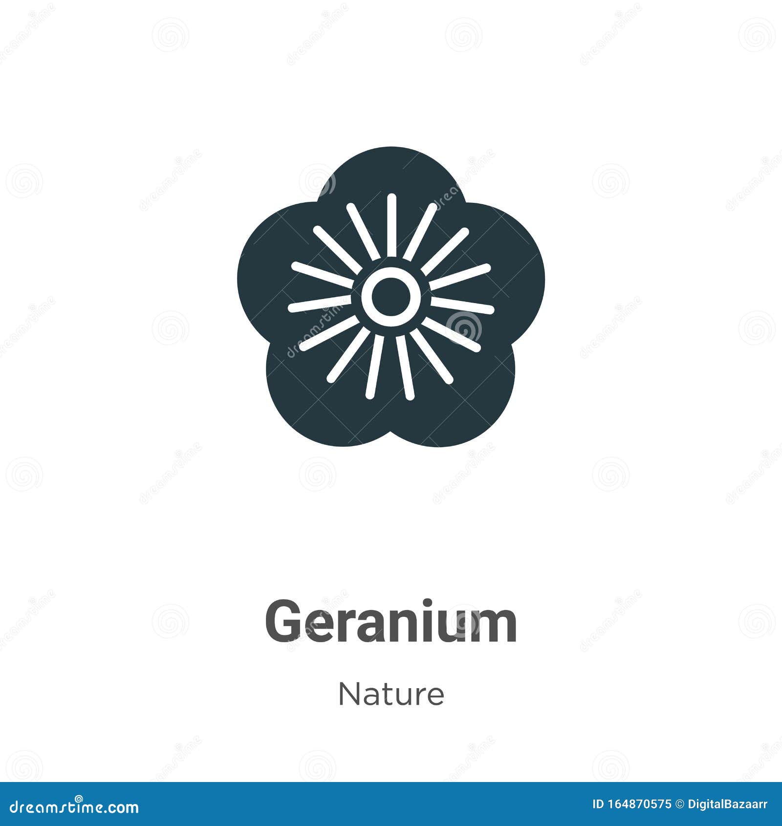 Geranium Vector Icon on White Background. Flat Vector Geranium Icon ...