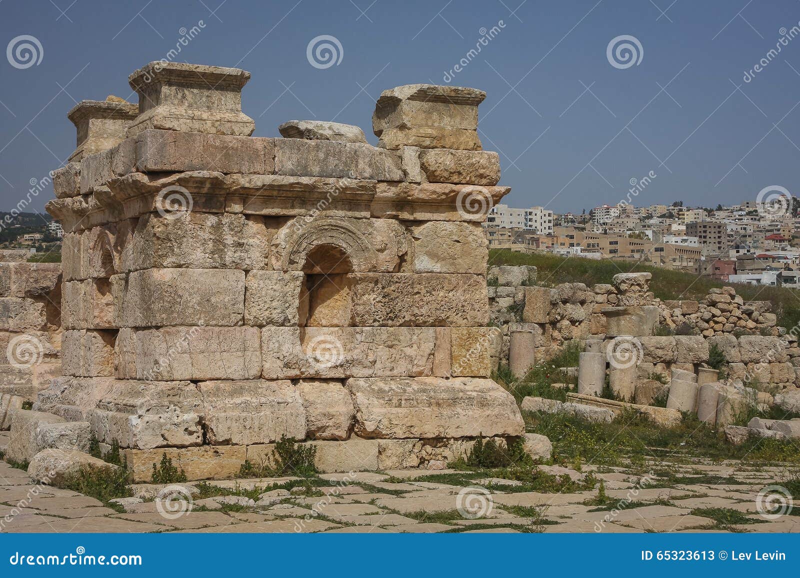 Gerasa stock image. Image of culture, street, marble - 65323613