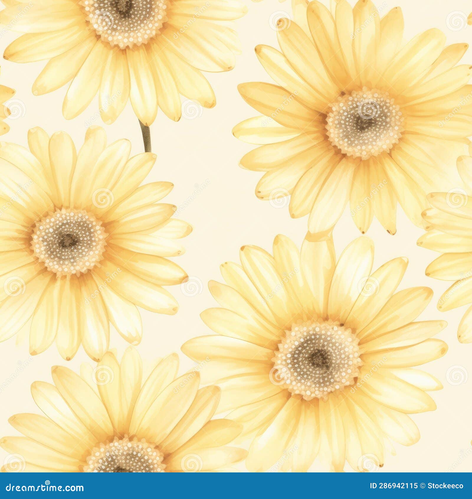 Gerbera Daisies Pattern Vector Design for Wallpaper Stock Illustration ...