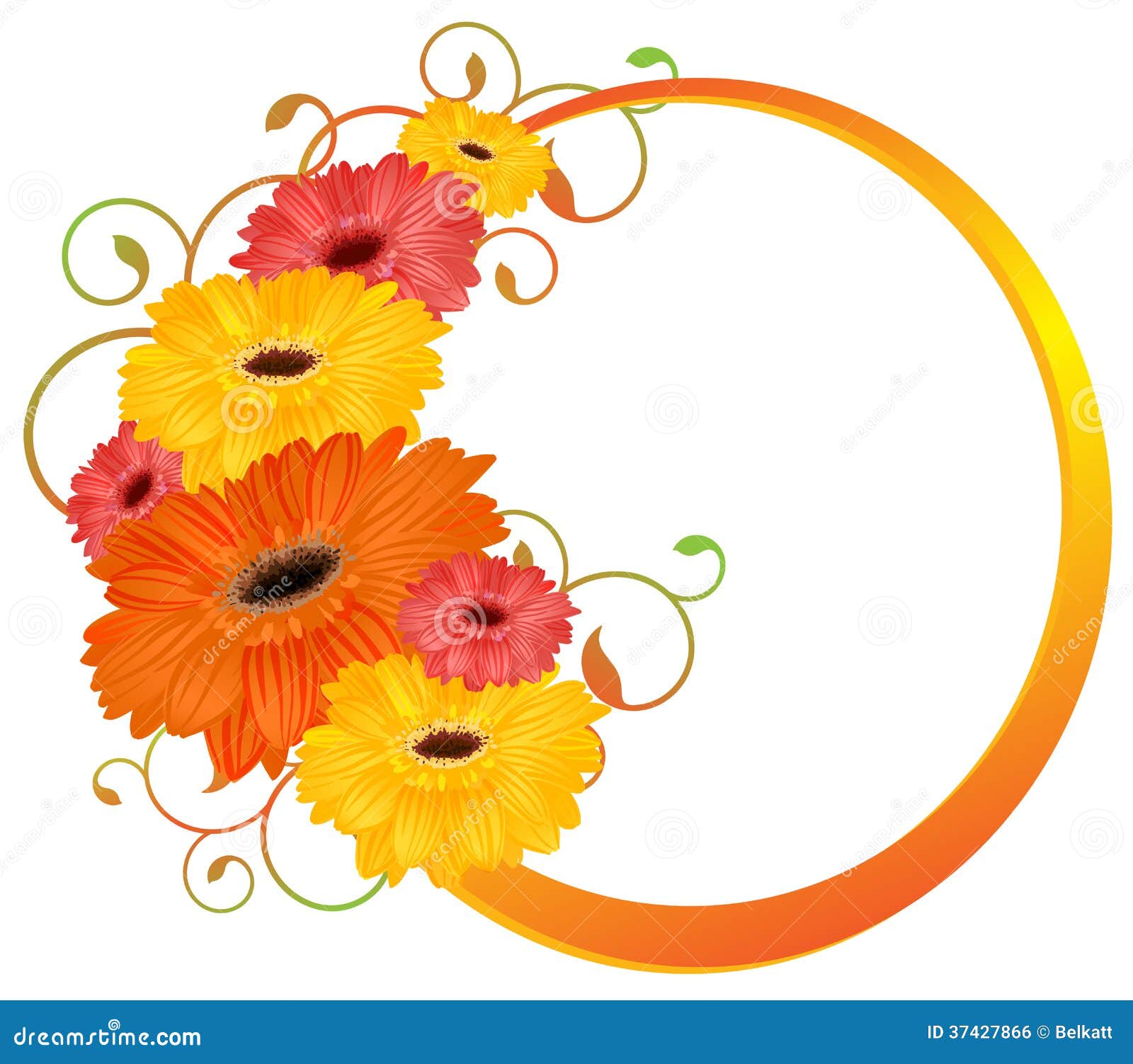 Gerbera del ramo aislado. ilustración del vector. Ilustración de ...