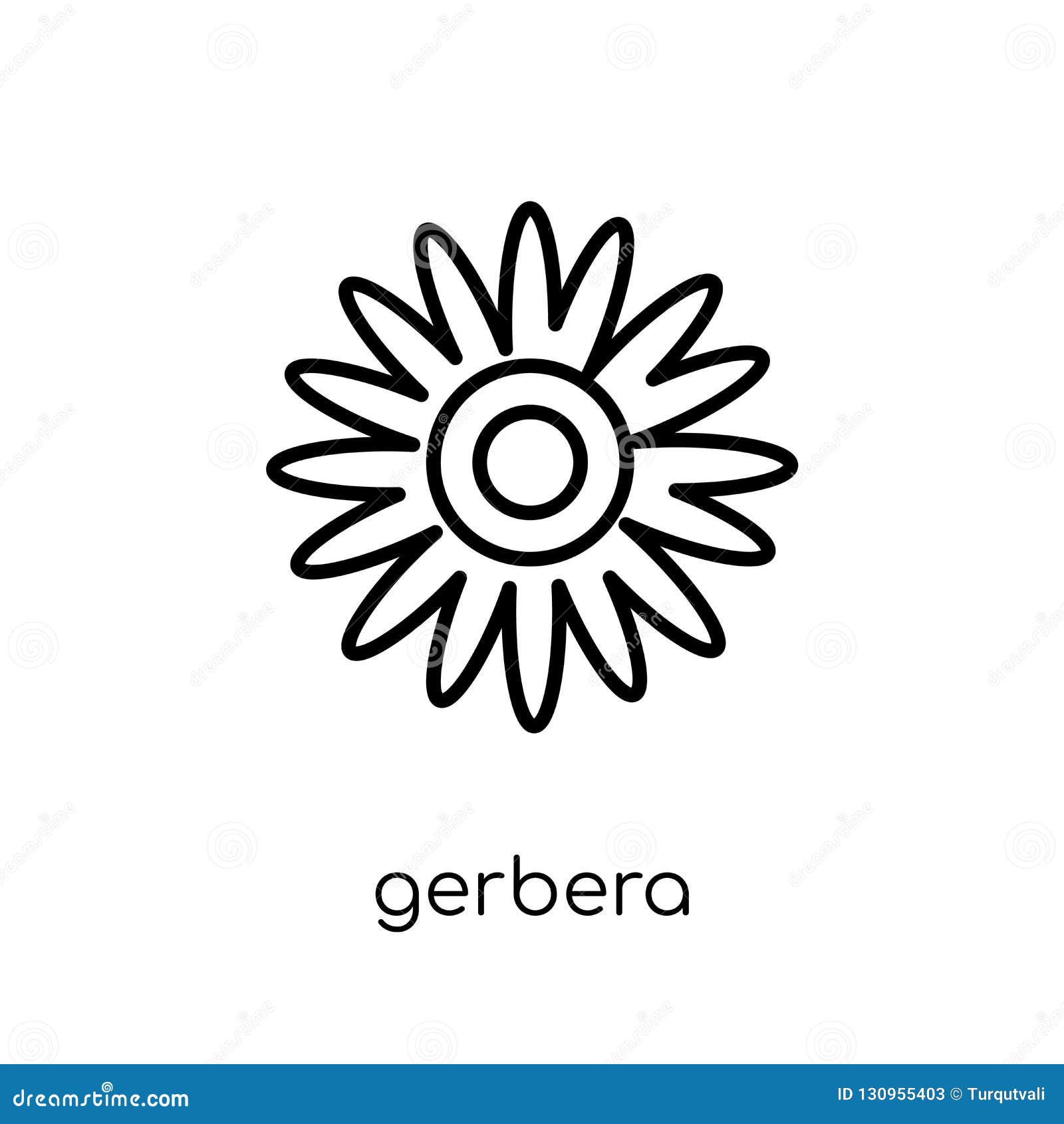 Gerbera Icon. Trendy Modern Flat Linear Vector Gerbera Icon on W Stock ...