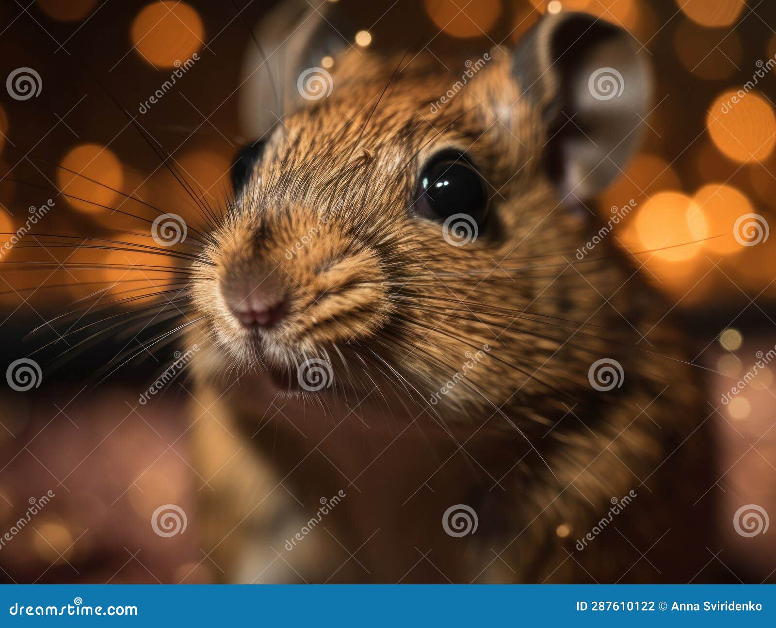 Portrait Of Gerbil In Neon Colors On A Dark Background Royalty-Free ...
