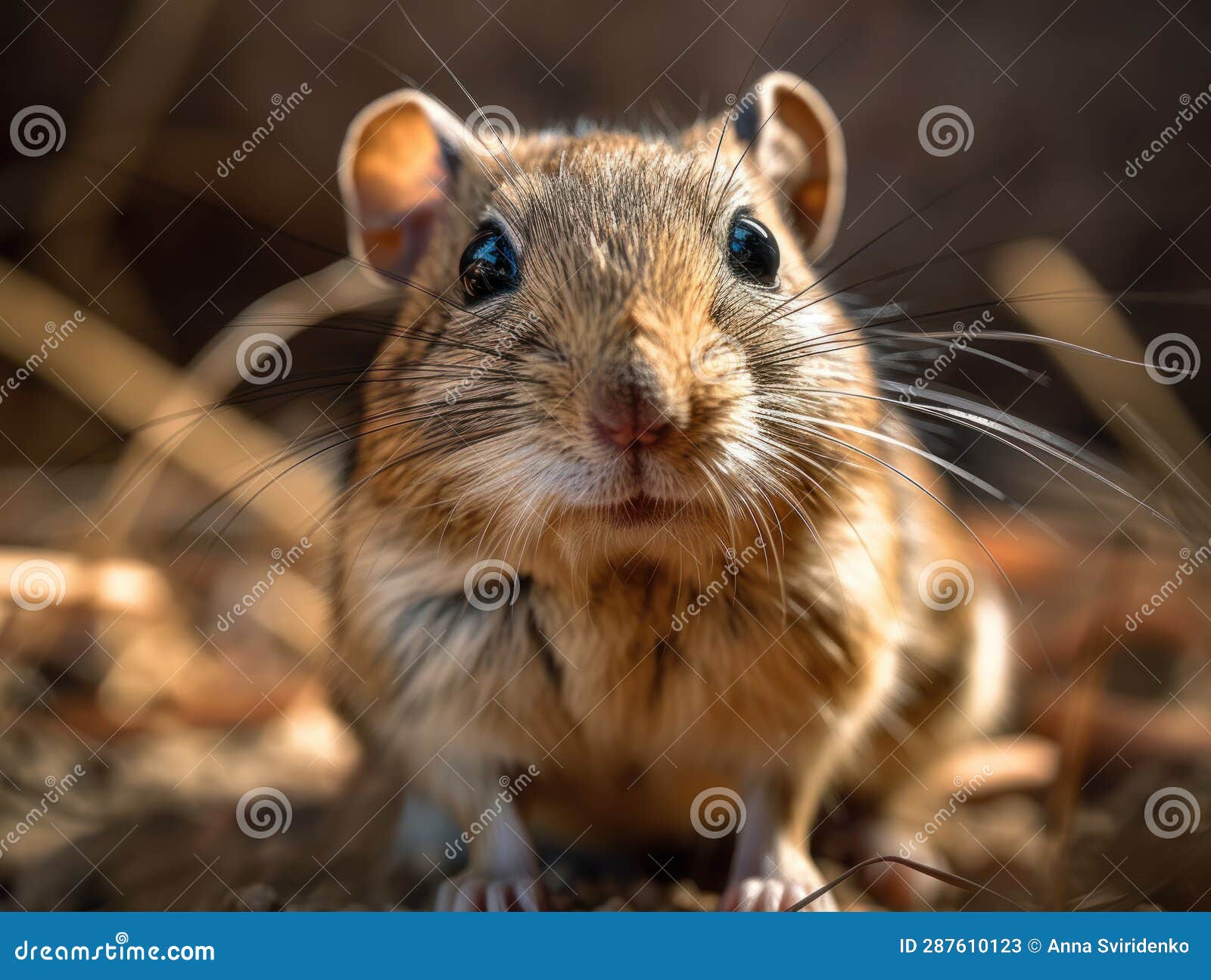 Portrait Of Gerbil In Neon Colors On A Dark Background Royalty-Free ...