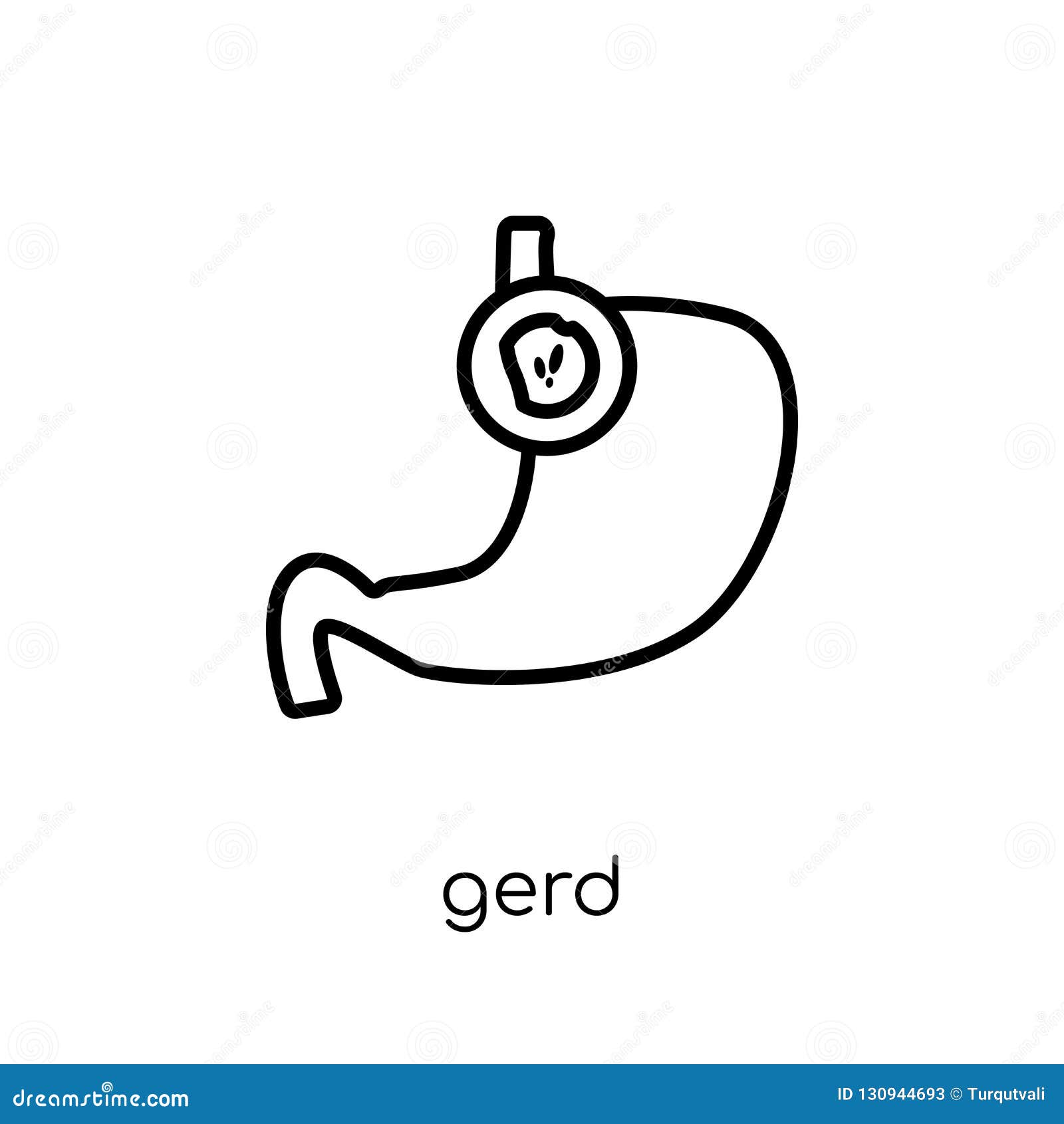 GERD Icon. Trendy Modern Flat Linear Vector GERD Icon on White B Stock ...