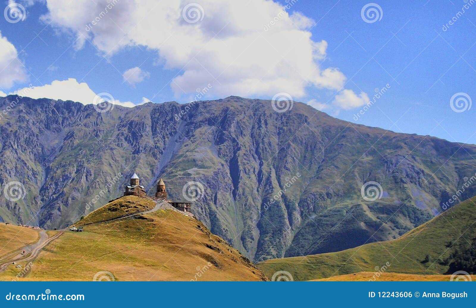 Gergeti mount monastery stock photo. Image of historic - 12243606