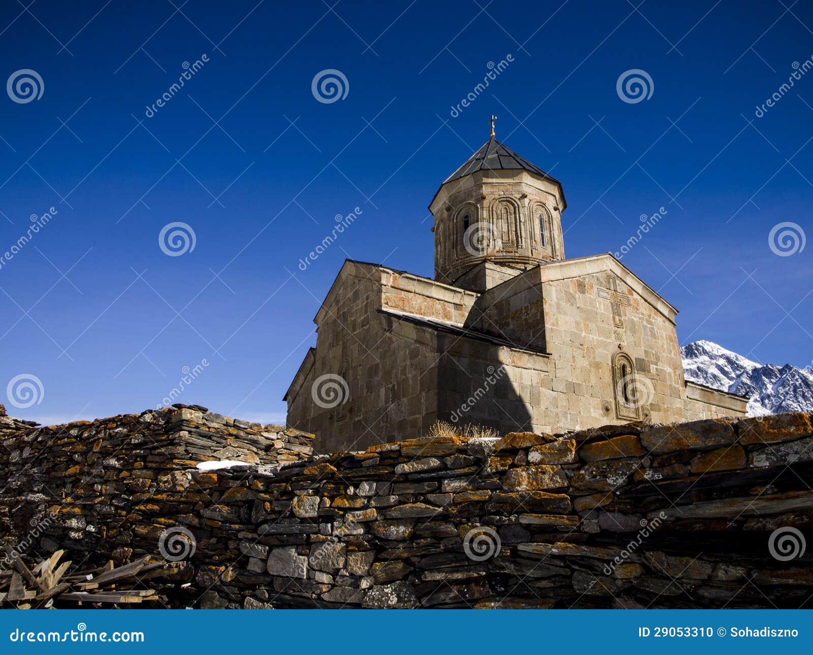 The Gergeti Trinity Church stock photo. Image of chapel - 29053310