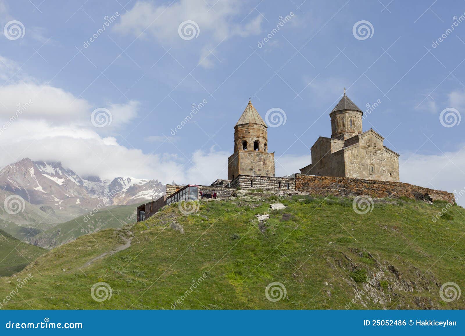 Gergeti Trinity Church, Georgia Stock Photo - Image of caucasus, nature ...