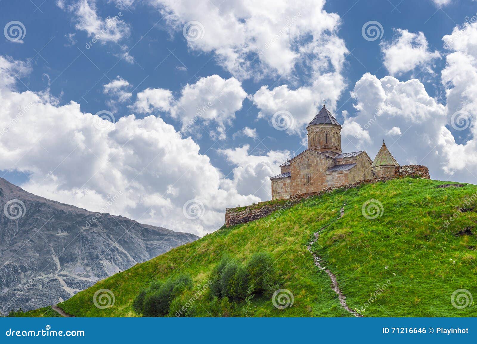Gergeti Trinity Church (Gergeti, Georgia) Stock Photo - Image of ...
