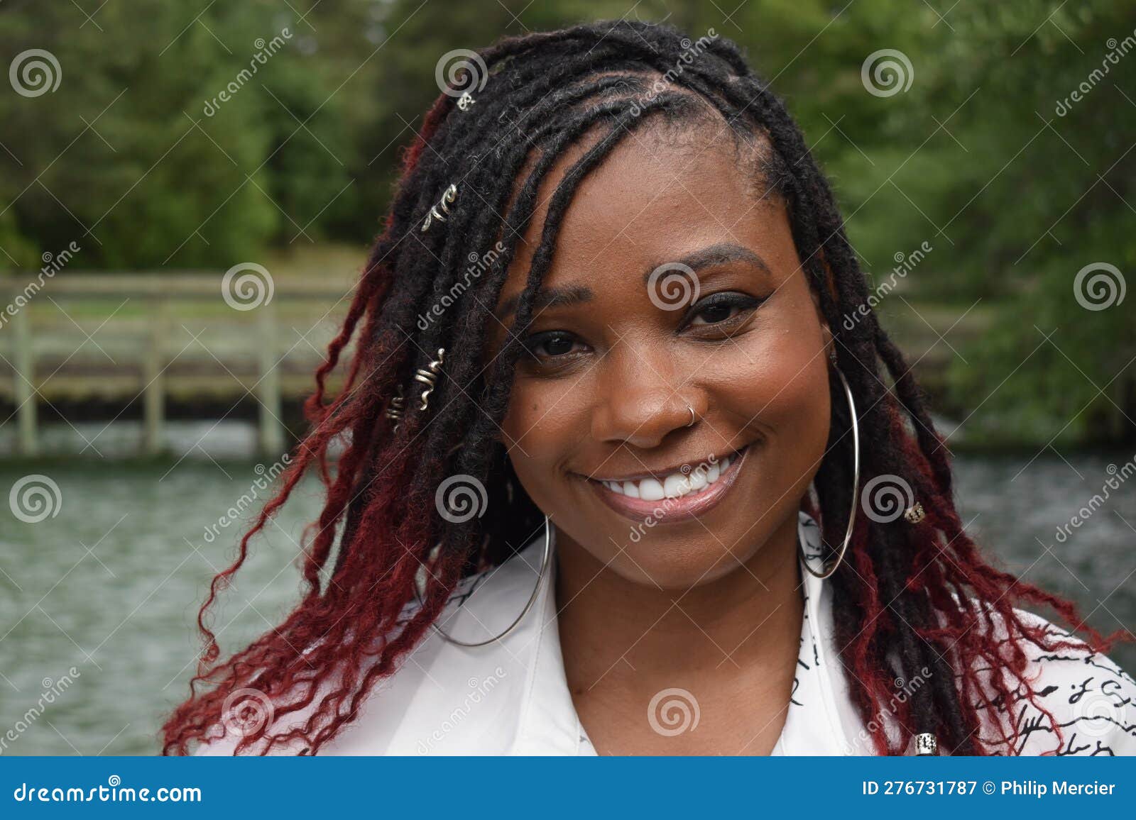 Exceptionally Beautiful Woman Of Color With Perfectly Whitened Teeth A