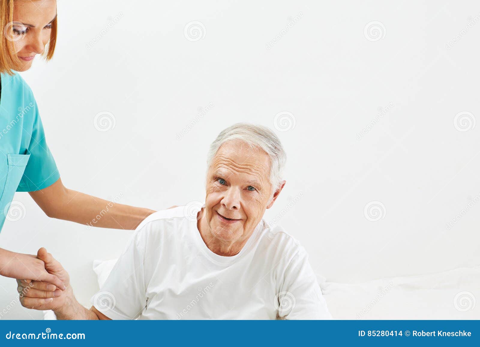 Geriatric Care for Senior Man Stock Photo - Image of nurse, insurance ...