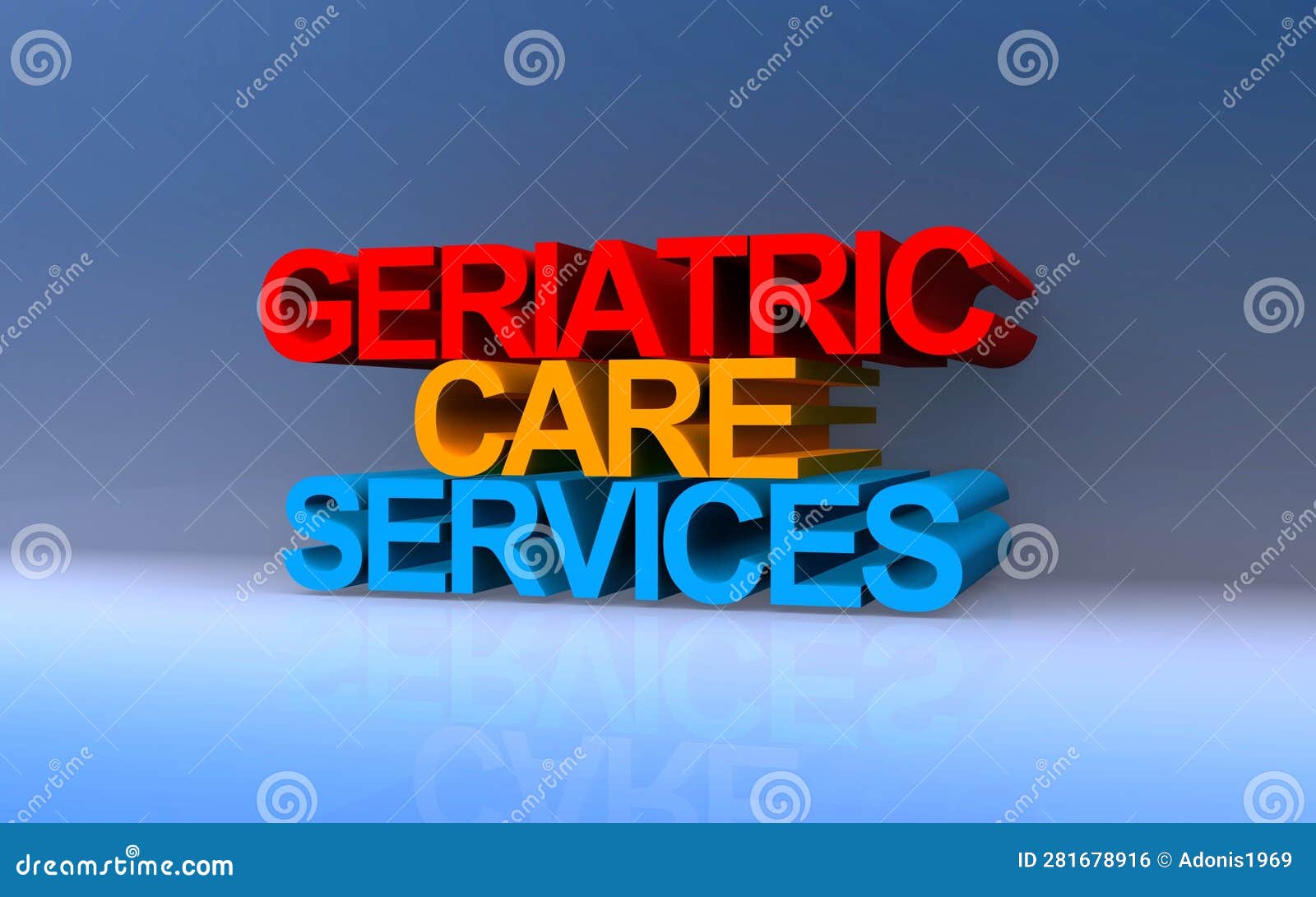 Geriatric Care Services on Blue Stock Illustration - Illustration of ...
