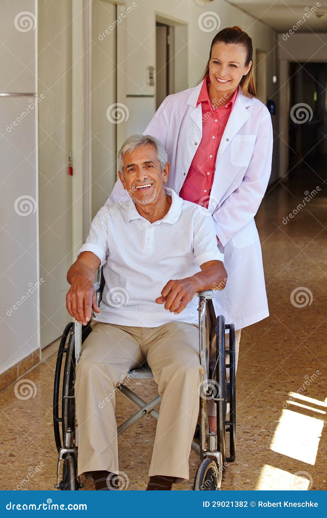Geriatric Nurse with Senior Man in Wheelchair Stock Photo - Image of ...