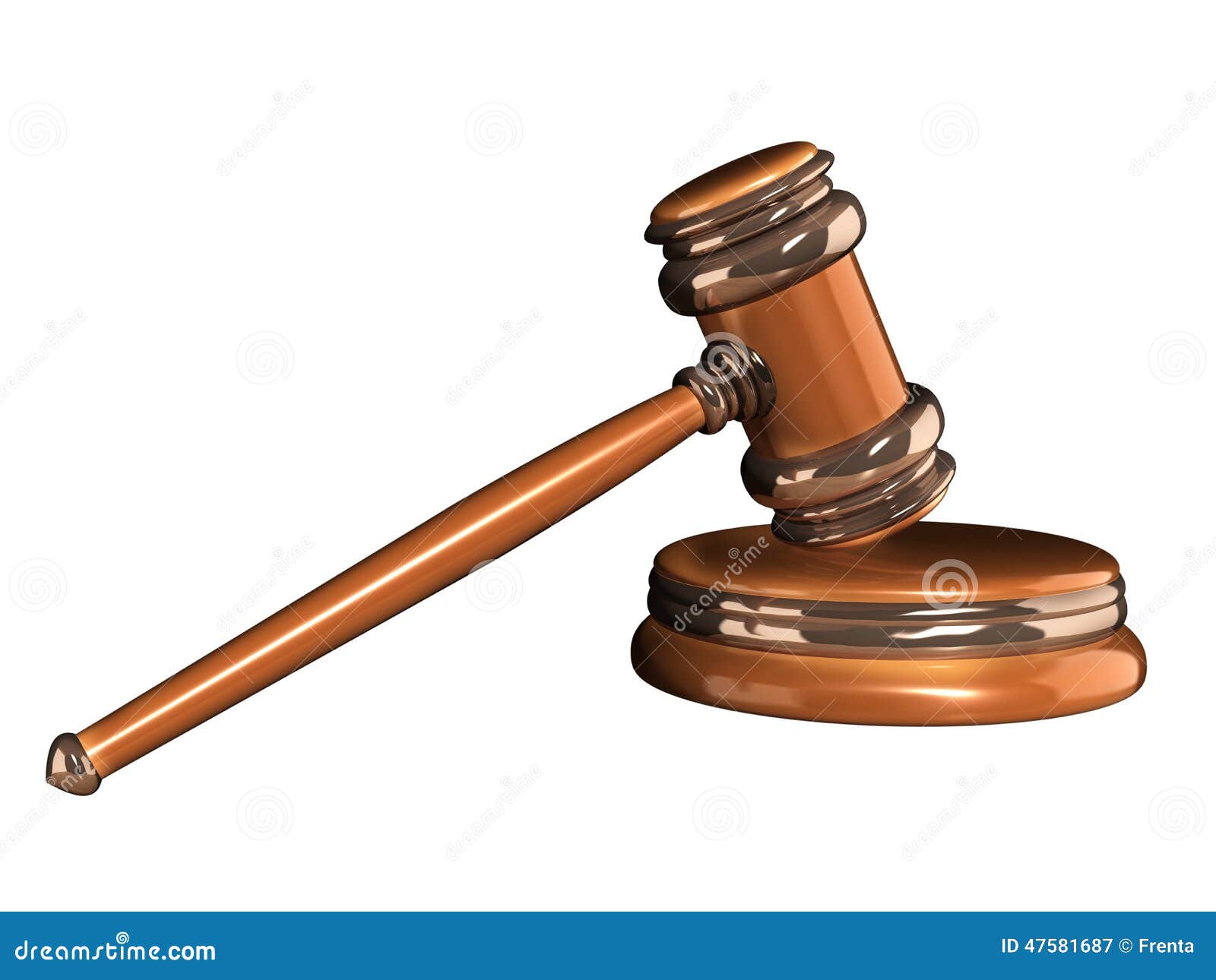 Gerichts-Hammer 3d stock abbildung. Illustration von braun - 47581687