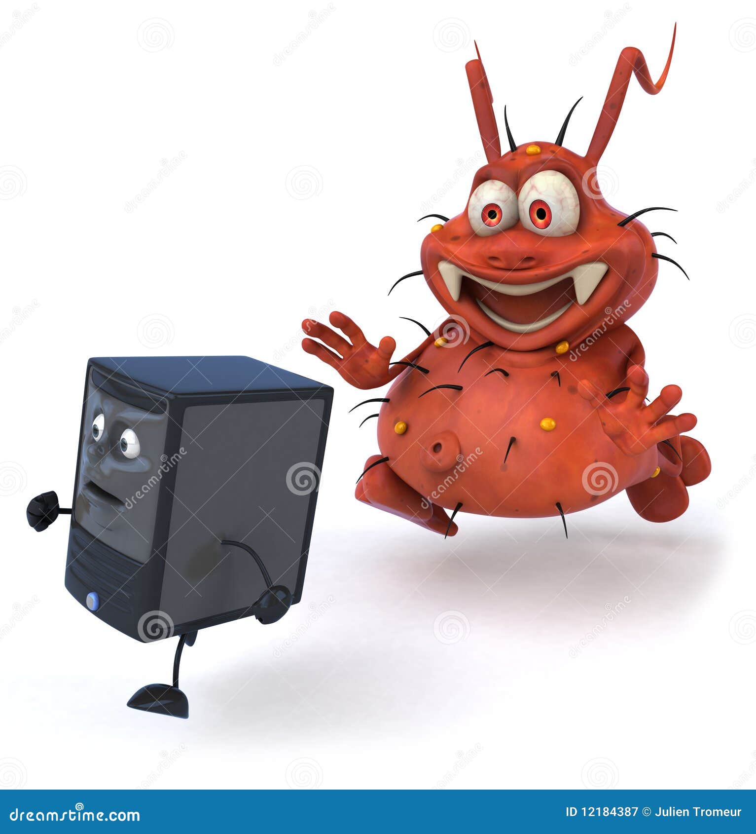 Germ and computer stock illustration. Illustration of cancer - 12184387