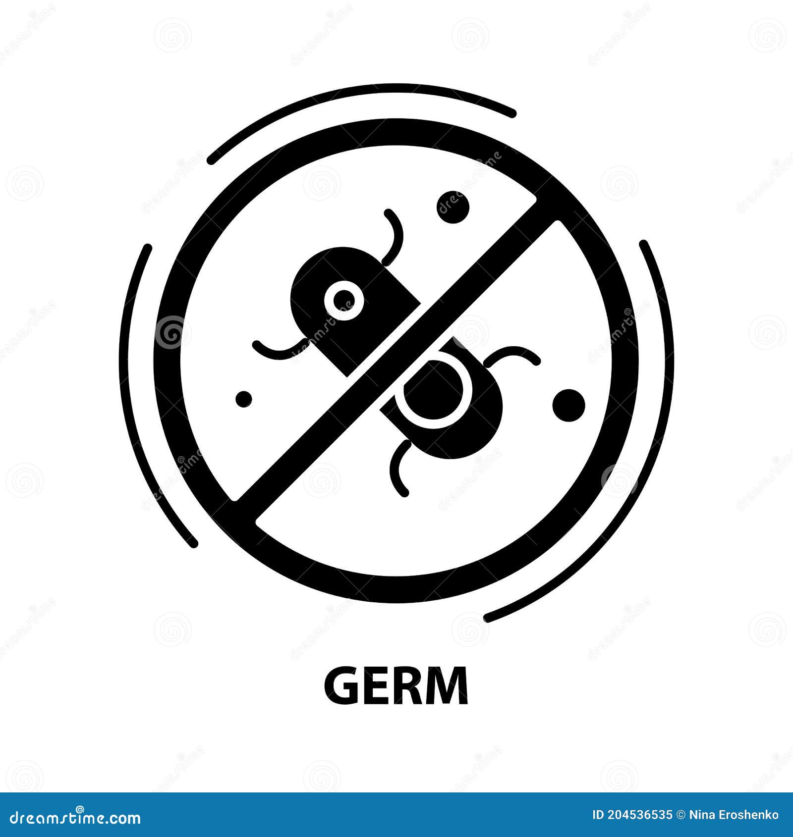 Germ Icon, Black Vector Sign with Editable Strokes, Concept ...