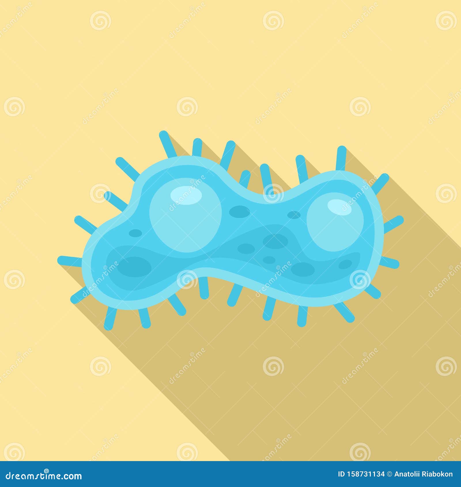 Germ icon, flat style stock vector. Illustration of bacterium - 158731134