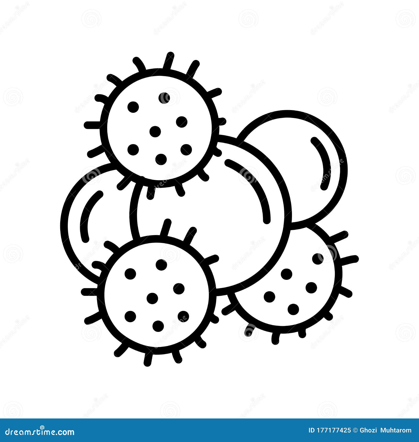 Germ Icon with Modern Flat Line Icon Style Stock Illustration ...