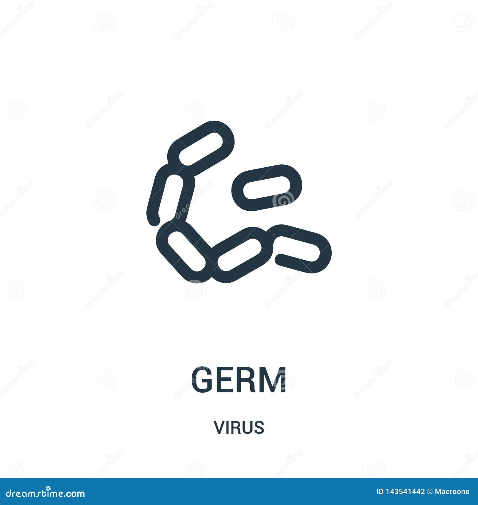 Germ Icon Vector from Virus Collection. Thin Line Germ Outline Icon ...