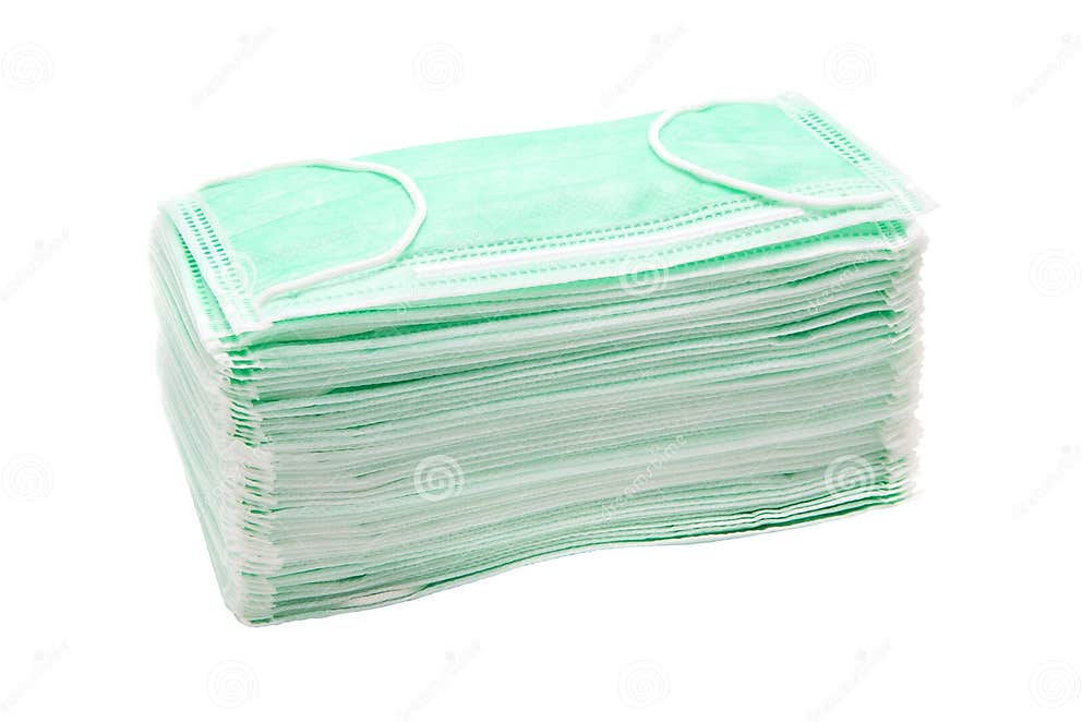 Germ Protection Mask on a White Background Stock Image - Image of ...