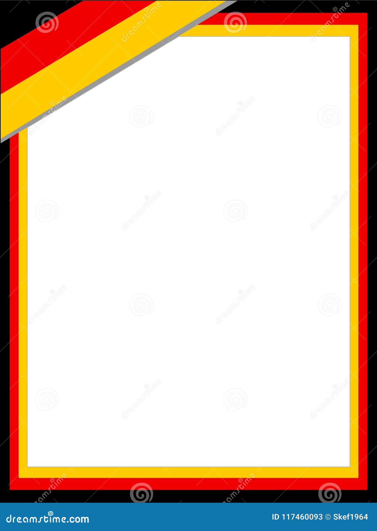 German Abstract Flag Border with Corner at the Top. Stock Vector ...