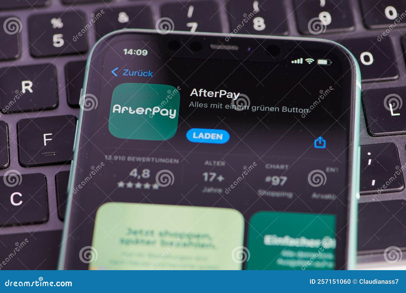 German AfterPay App Icon in App Store on a Mobile Screen Editorial ...