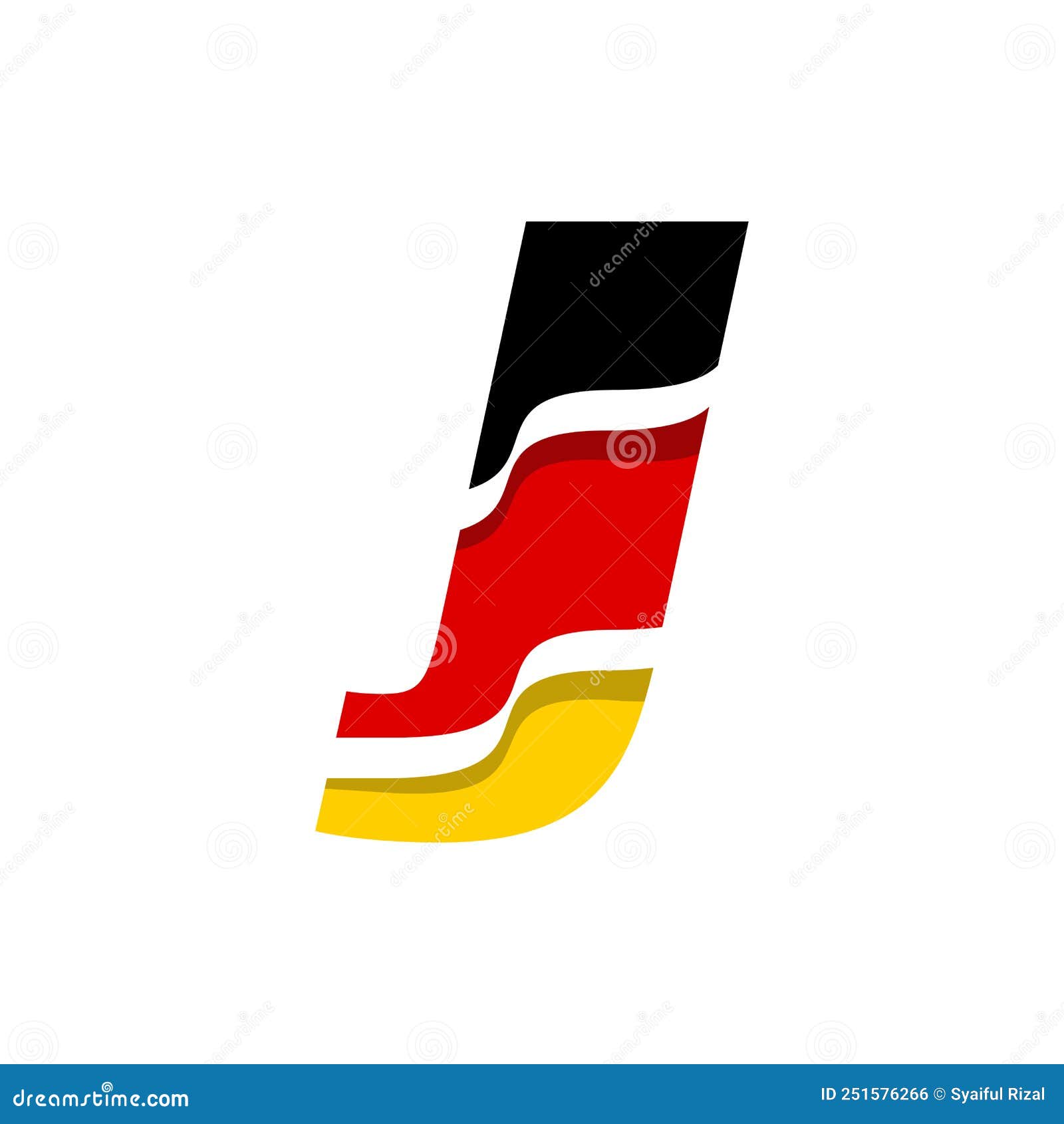Alphabet J with German Flag Colors Stock Illustration - Illustration of ...
