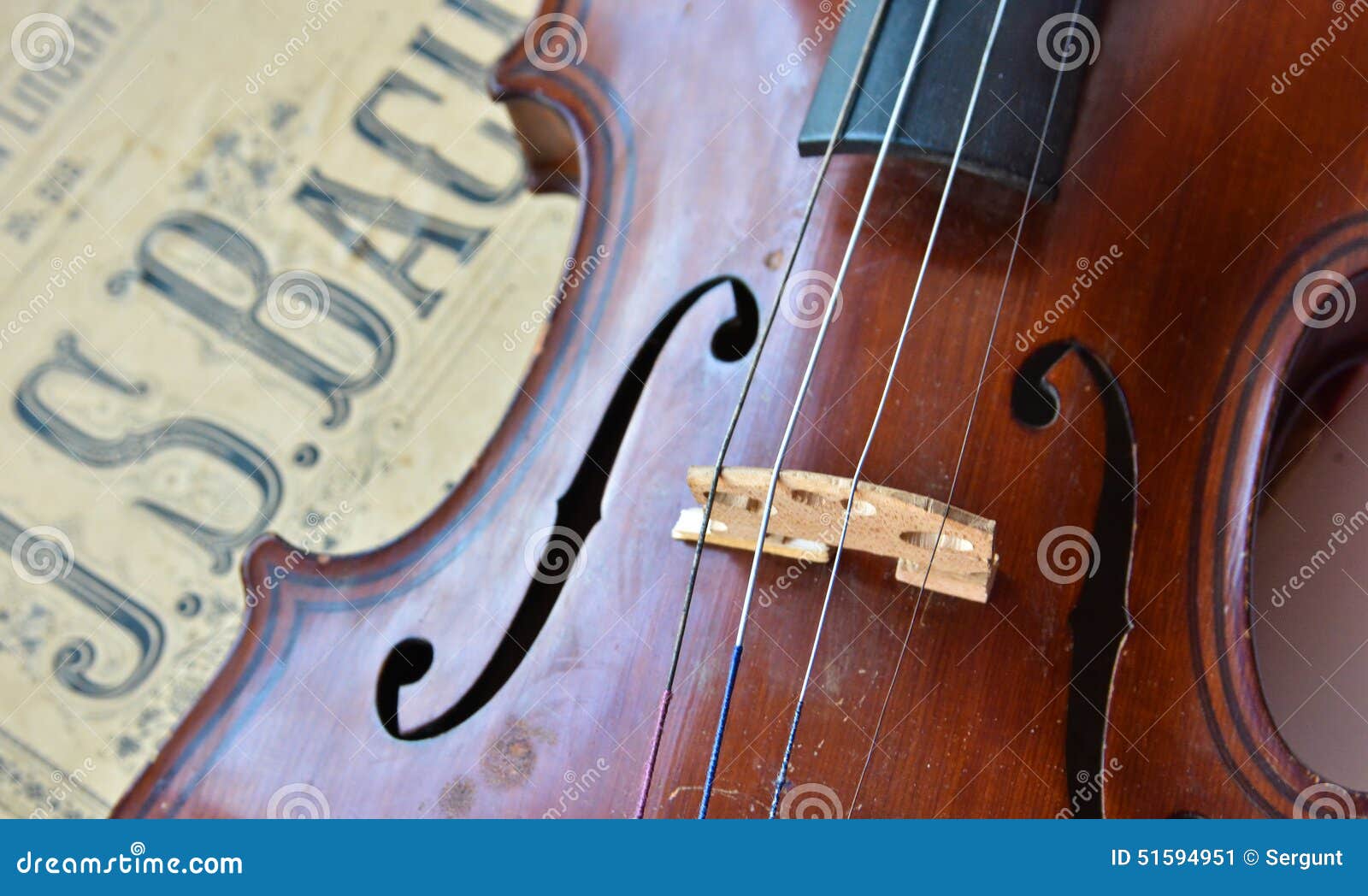 German Ancient Violin and Notes. Stock Image - Image of theater ...