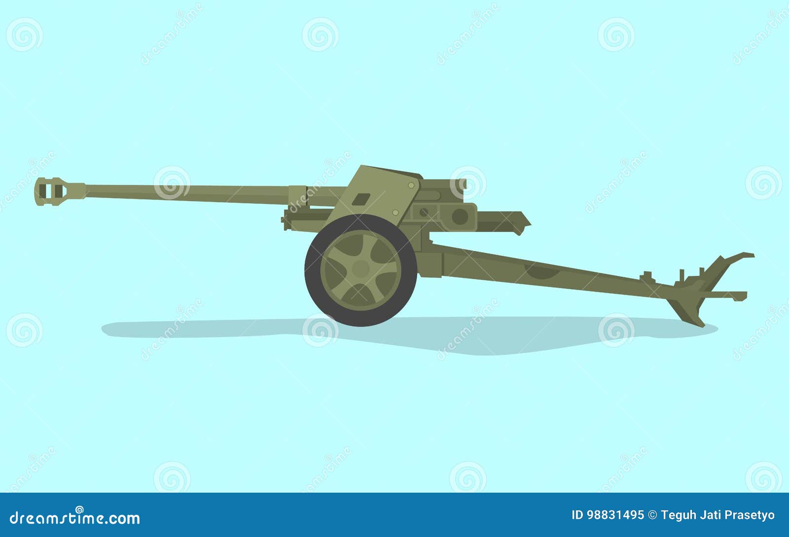 German Anti Tank Ww2 with Flat Style and Green Color Stock Illustration ...