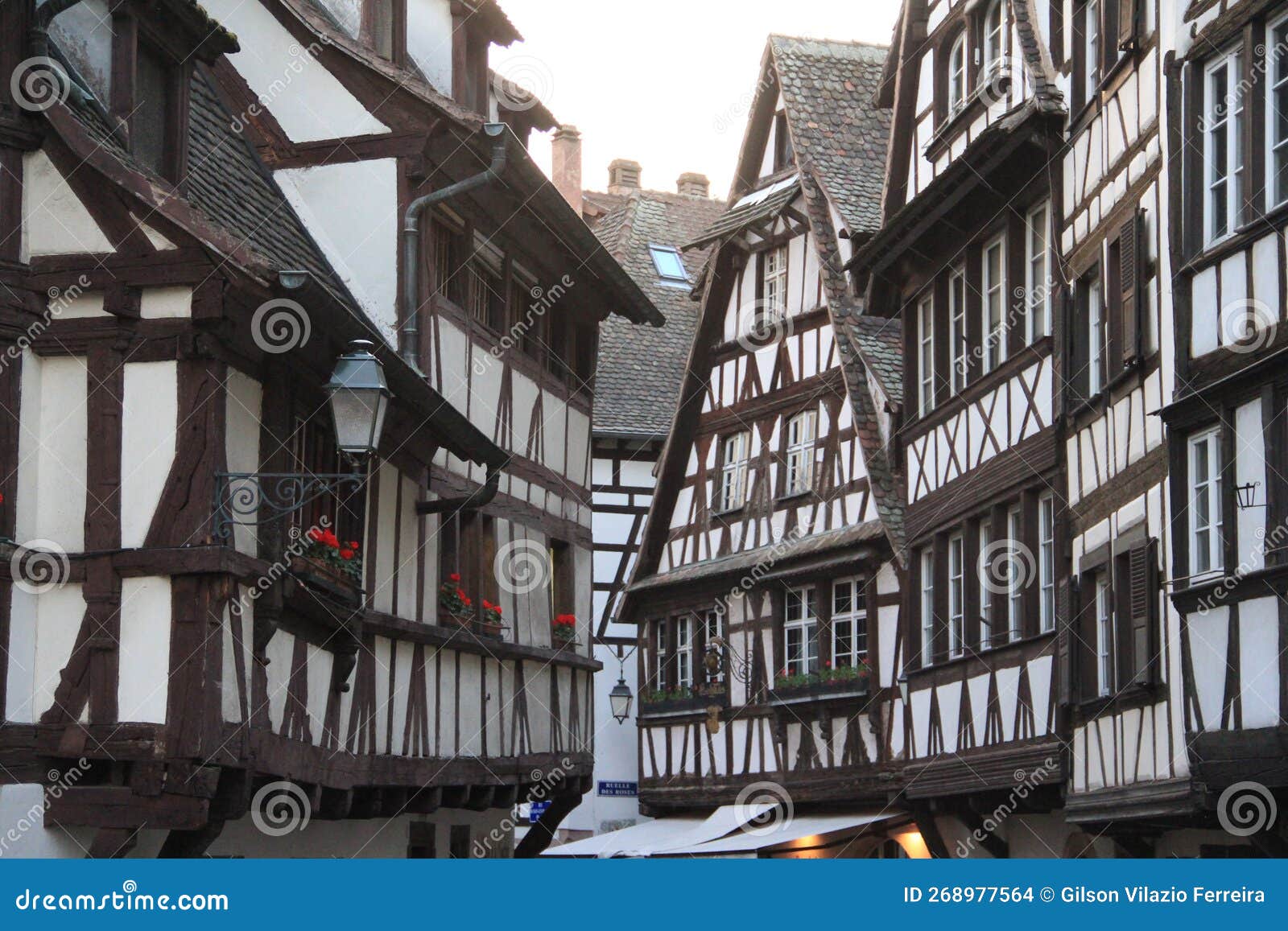 .German Architecture Half-timbered House Facades Strasbourg Stock Photo ...