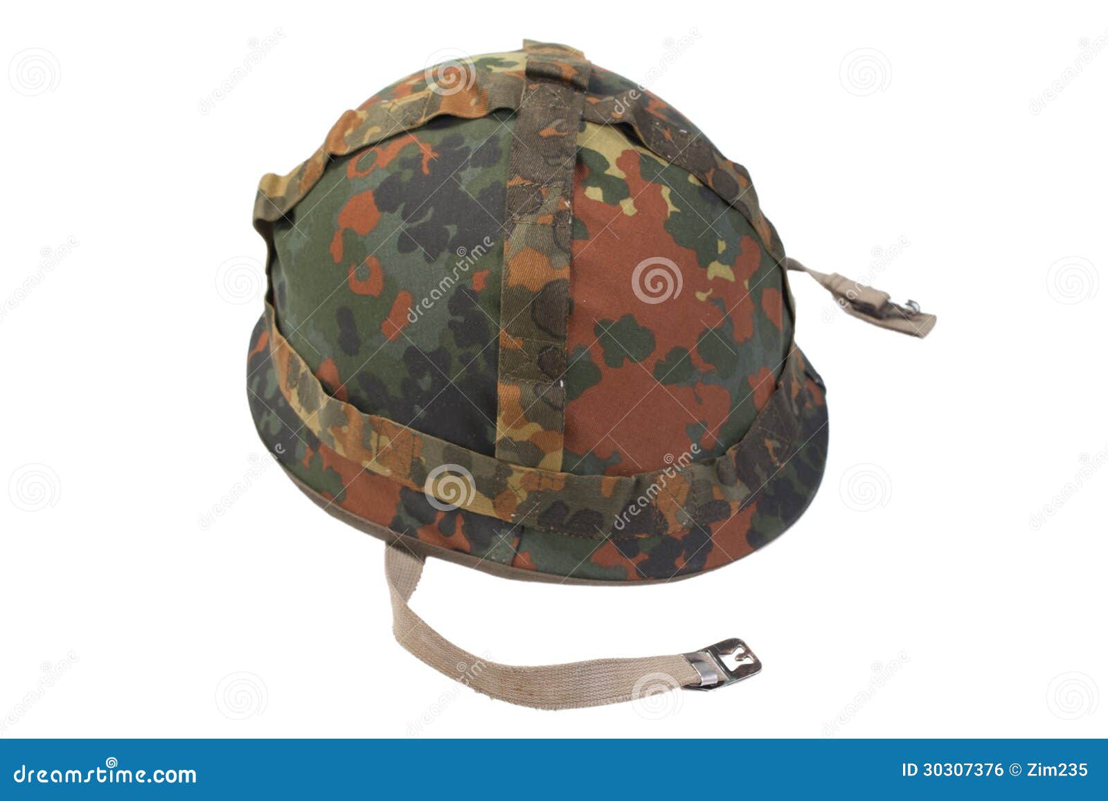 German Army Helmet with Camouflage Cover Isolated on White Background ...