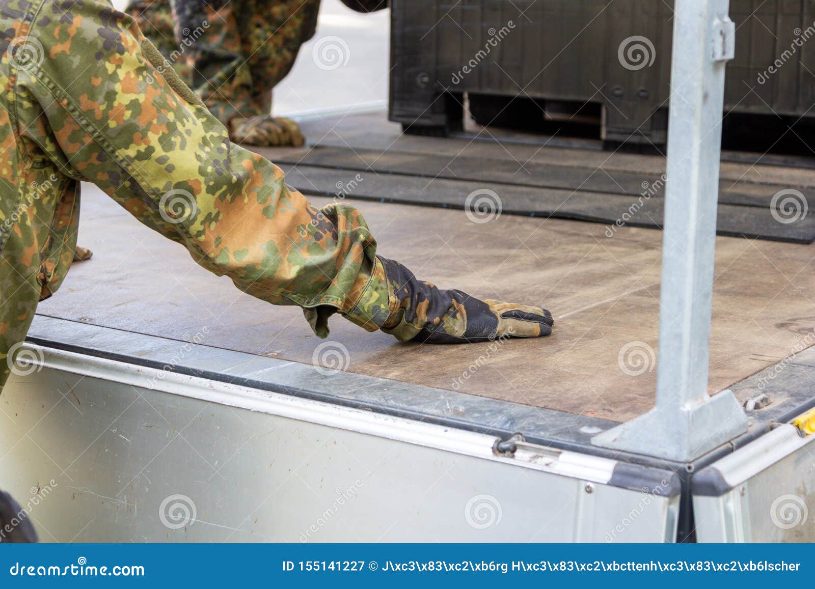 Army Soldier Lashed Cargo with Lashing Material Stock Image - Image of ...