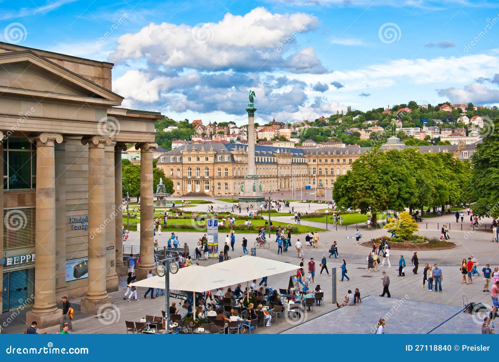 German Atmosphere in Stuttgart - Schlossplatz Editorial Image - Image ...