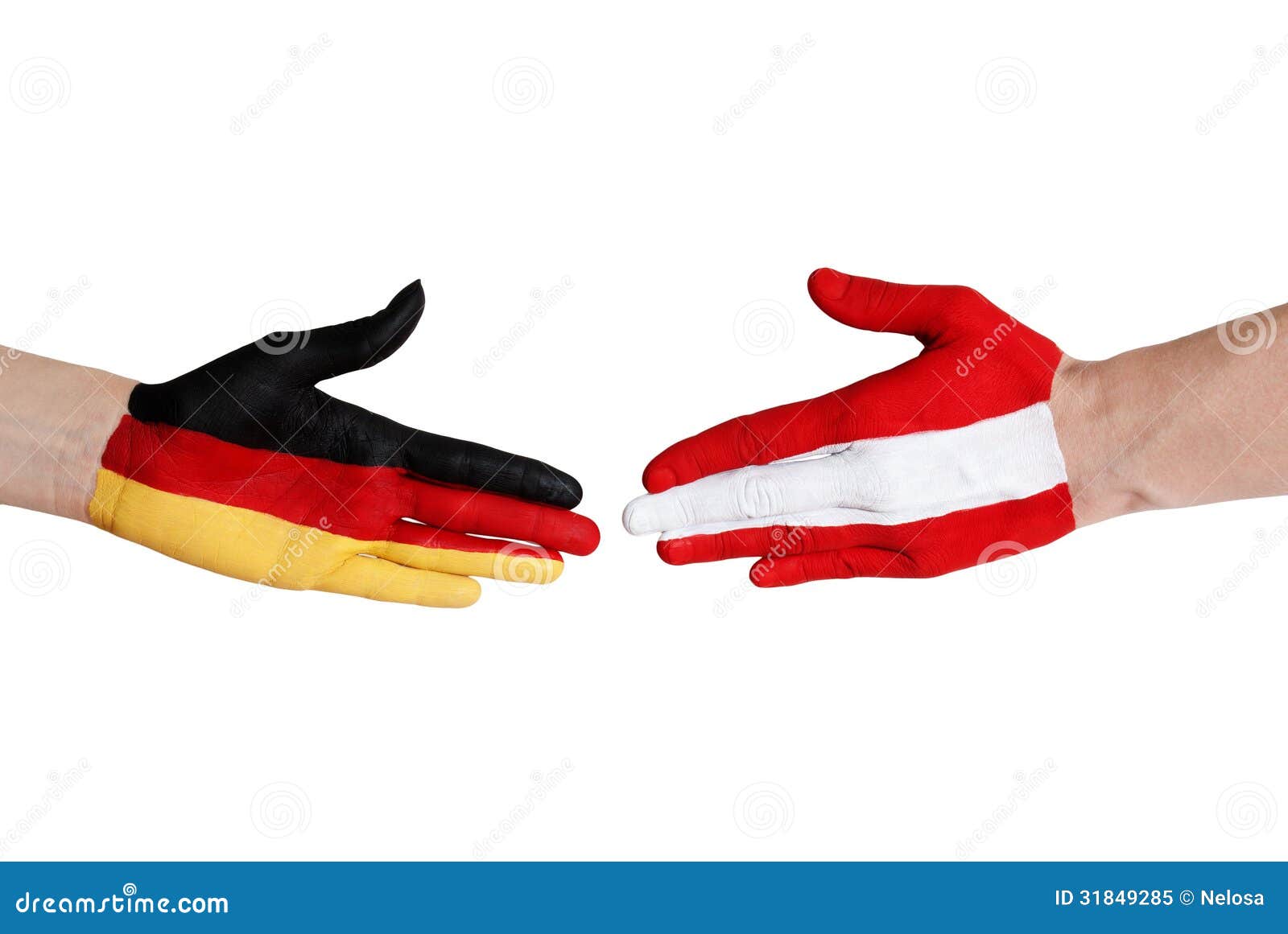 German and Austrian Handshake Stock Image - Image of handshake, land ...